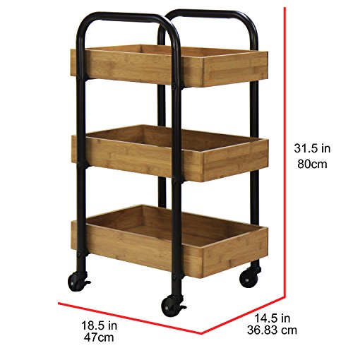 Oceanstar 3SC1675 Portable 3 Removable Trays Storage Cart