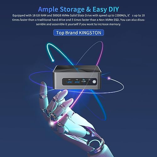 YLIMPC M3 i7 Mini PC, Intel i7 10810U 10th Gen 6-Core Processor up to 4.9GHz, 16GB RAM 500GB SSD Windows 11 Pro Small Desktop Computer with 2.5Gbps LAN/Bluetooth 5.0/WiFi/HDMI/DP/4K UHD Graphics