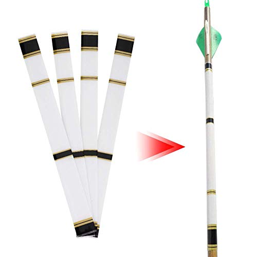 Huntingdoor 30Pack Arrow Wrap Archery Heat Shrinkable Arrow Wraps Cresting Wrap Archery Universal Arrow Wraps Sticker for Carbon Shaft (White)