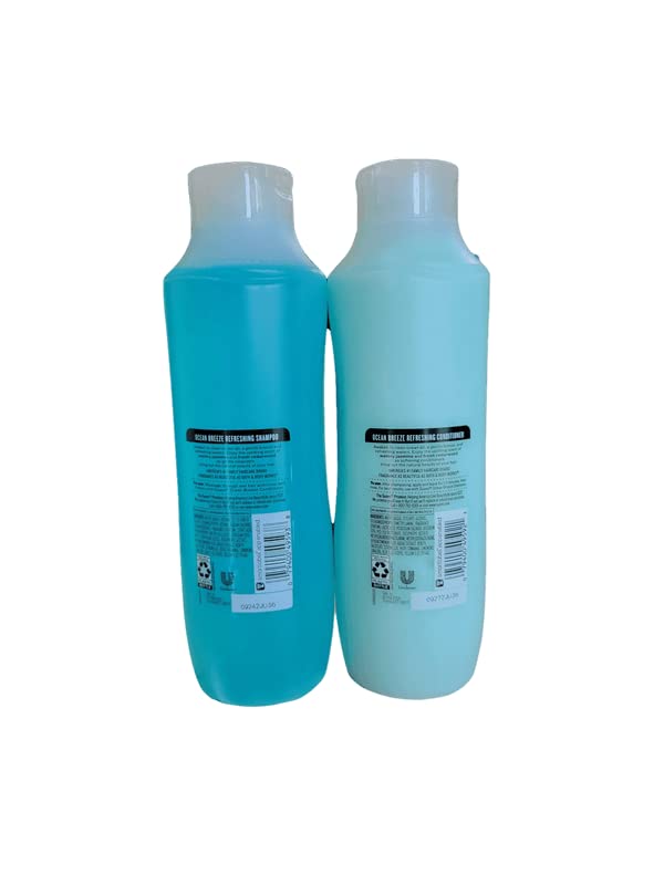 Suave Essentials Ocean Breeze Shampoo & Conditioner (1 each) 22.5 oz Bundle Family Size Bundle With a bonus Handmade Washcloth
