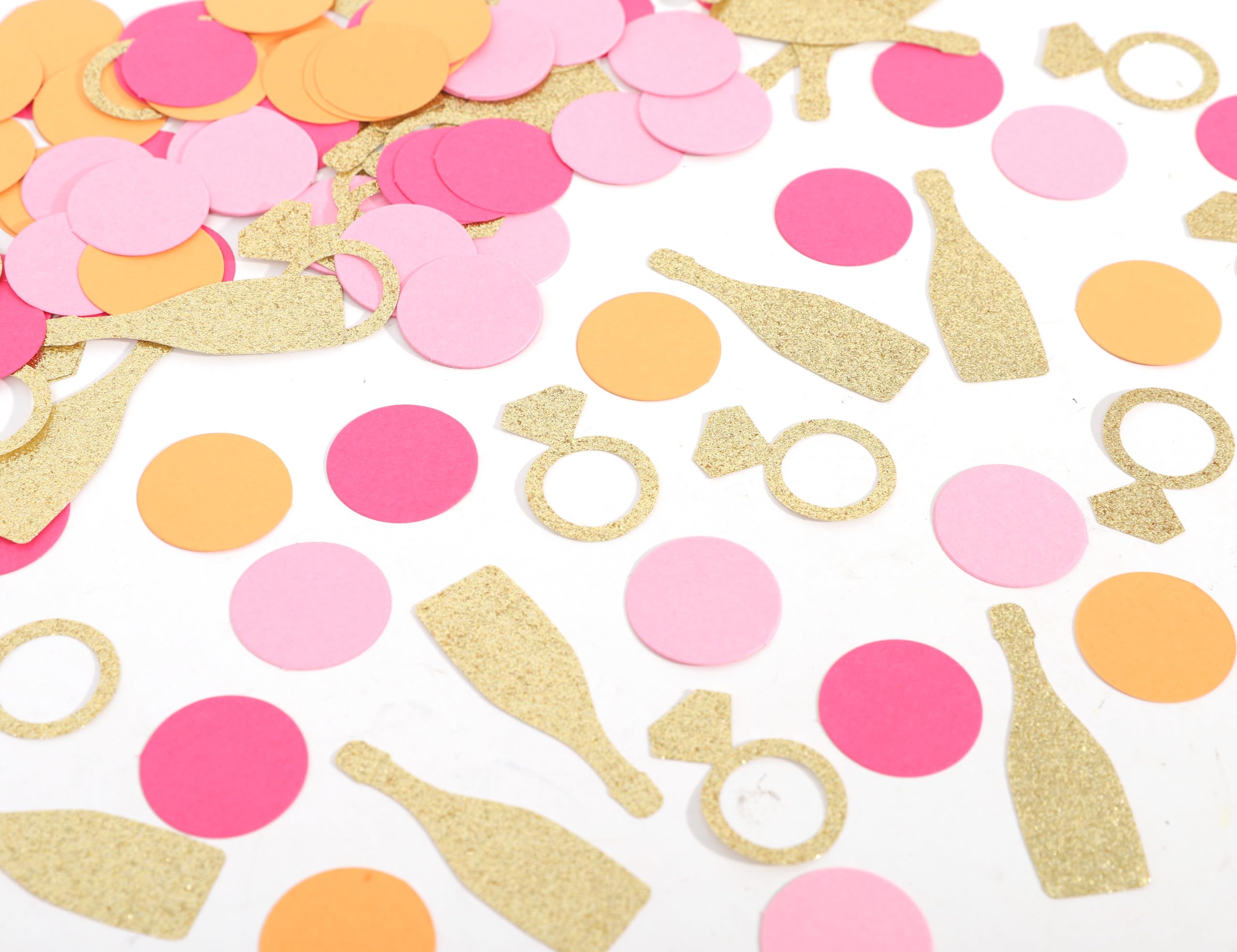 Veuve Before Vows Confetti Party Decor - Rendez Bridal Shower Photo props,Diamond Champagne Pink Rose Red Orange Round Confetti Perfect for Any Event