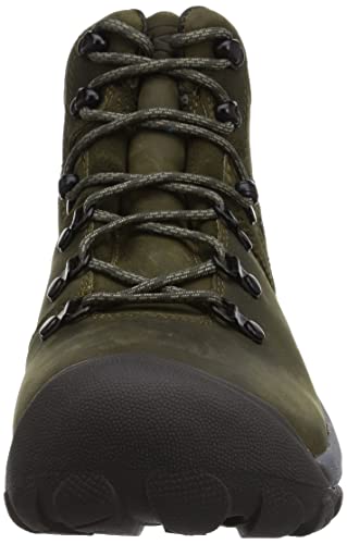 KEEN Men's Pyrenees Mid Height Waterproof Hiking Boots, Dark Olive/Forest Night, 9.5