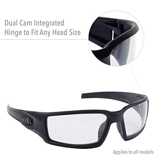 Uvex by Honeywell Hypershock Safety Glasses, Clear Frame with Blue Mirror Lens & Anti-Scratch Hardcoat (S2975)