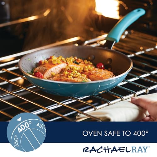 Rachael Ray Cook + Create Nonstick Frying Pan/Skillet, 10 Inch, Agave Blue