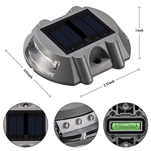 SUNWIND Blue Solar LED Lights - 4 Pack Solar Deck Lights Blue Marker Solar Lights Outdoor for Garden, Driveway, Pathway, Patio