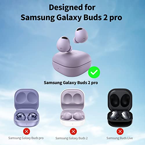 WOFRO Anti-Lost Strap for Galaxy Buds 2 Pro (2022), Sports Soft Silicone Lanyard Accessories Compatible with Samsung Galaxy Buds Pro 2 True Wireless Bluetooth Earbuds Neck Rope (Black), In Ear