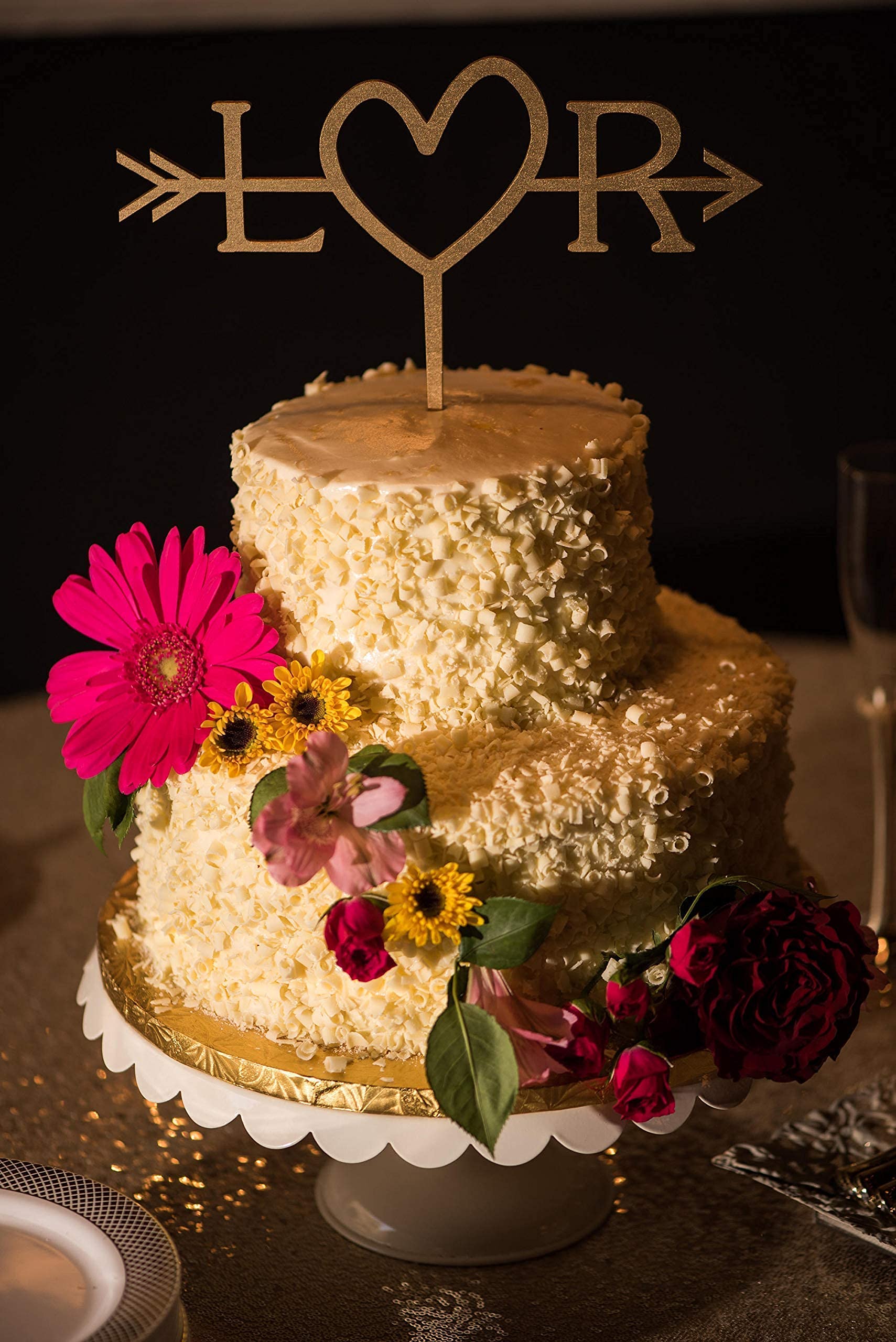 Rustic Wedding Arrow Cake Topper | Decoration | Beach wedding | Bridal Shower | Initials Cake Topper | Rustic Country Chic Wedding Top