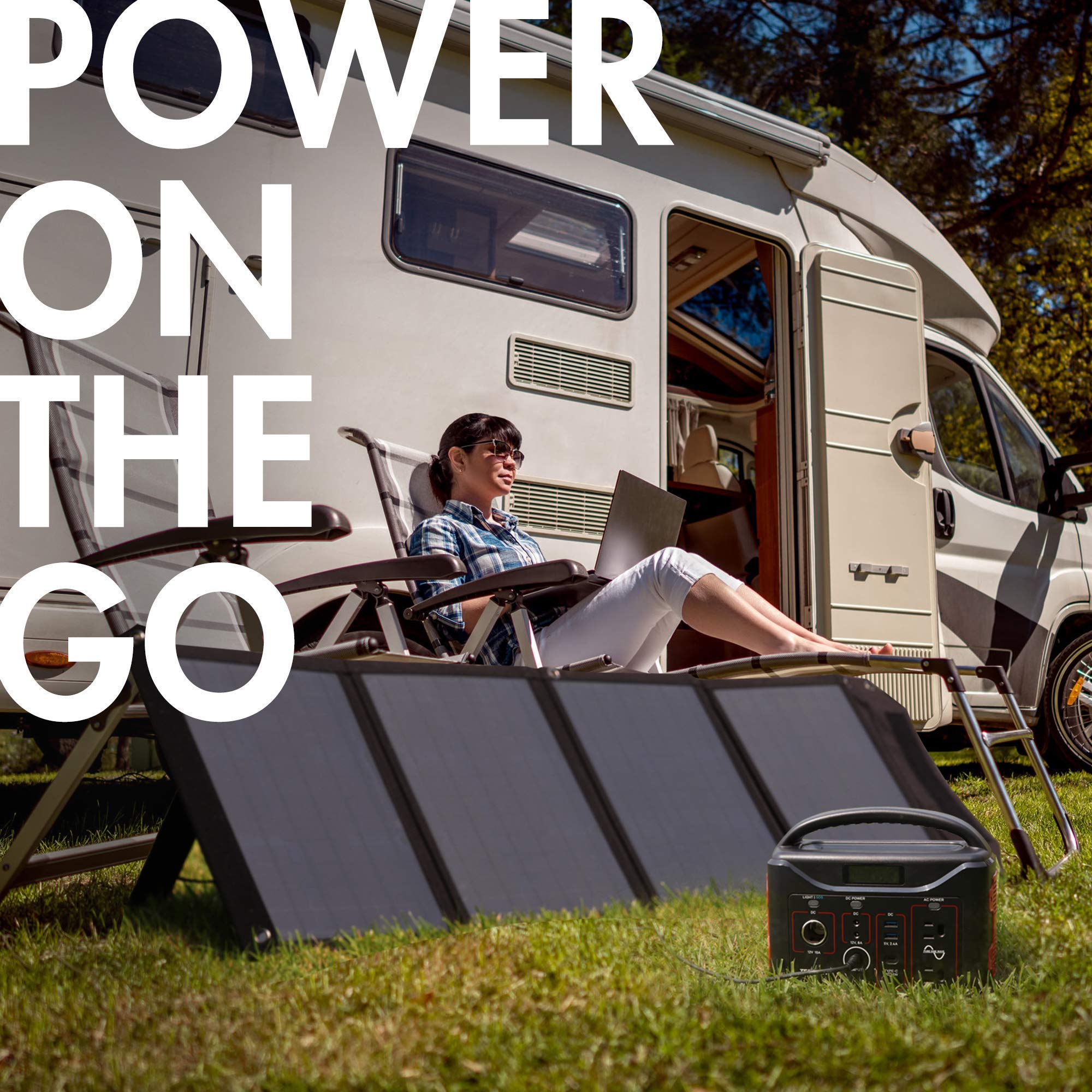 Tenergy Solar Generator Bundle w/ 60W Portable Solar Panel and 300wh Portable Power Station Bundle, for Renewable Energy Solar Power Generator, Emergency Backup Power, Outdoor Camping, RV Campervans