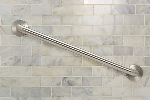 Moen Stainless Steel Wall Mounted 24-Inch Bathroom Grab Bar for Shower, Heavy Duty Hand Handle for Elderly or Handicapped with Concealed Screws, 8724