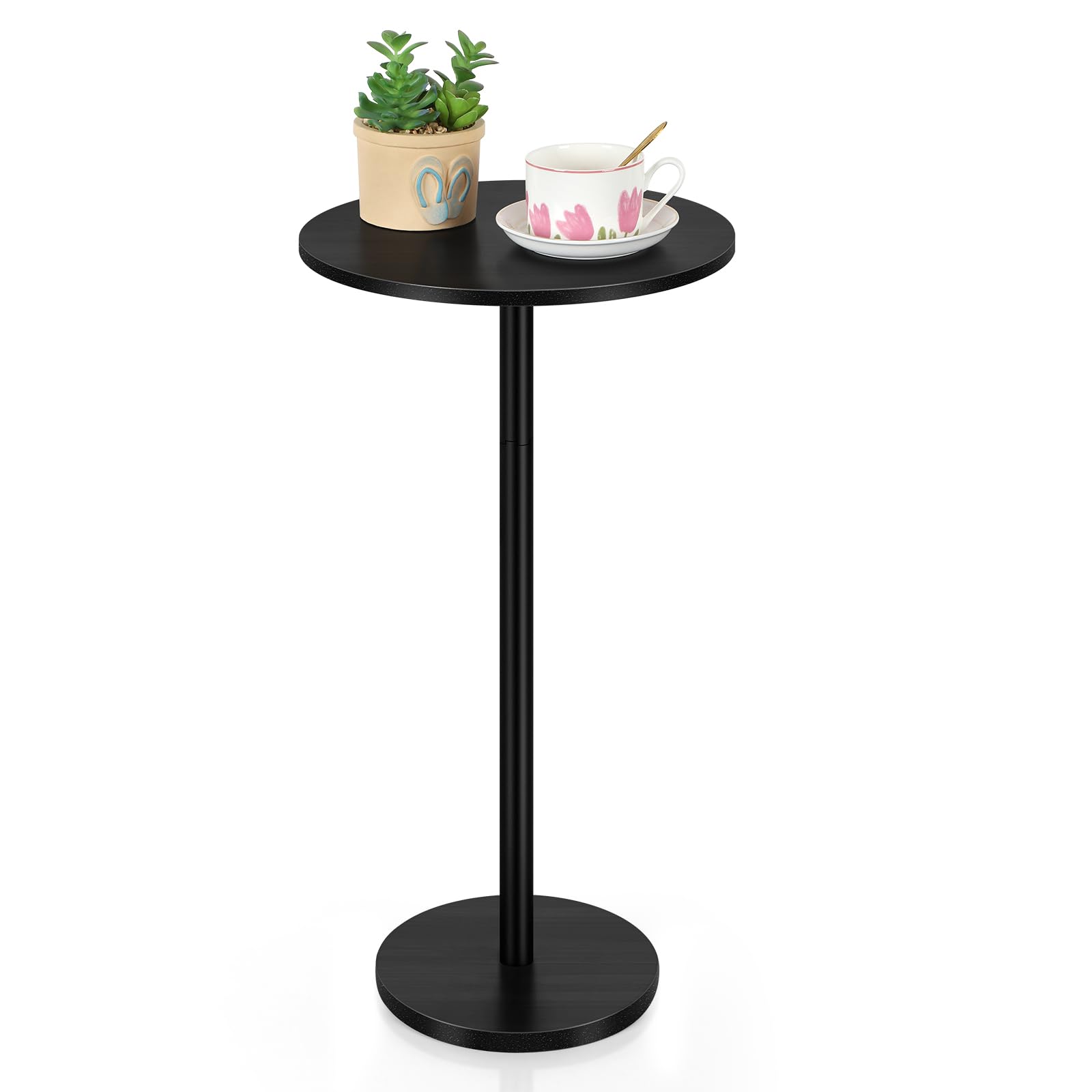 Vrisa Drink Table Small Side Table for Small Spaces Round Pedestal Table Accent End Table Modern Martini Coffee Cocktail Table for Living Room, Bedroom, Sofa Couch Chair, Patio, White