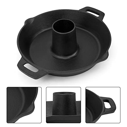 Onlyfire Universal Cast Iron Chicken Roaster, Pre-Seasoned Poultry Roaster Beer Can Turkey Holder with Roasting Pan for Most Grills and Oven
