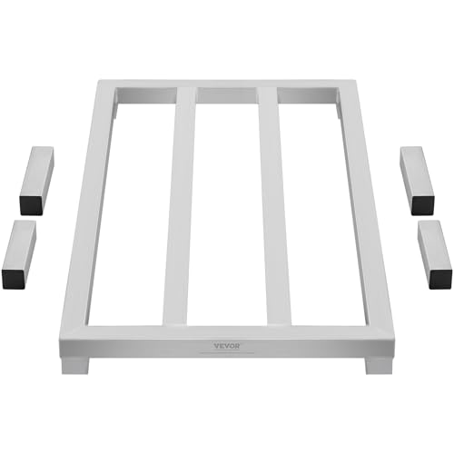 VEVOR Aluminum Dunnage Rack, 36β x 20β Commercial Food Floor Rack, 8β Off The Floor, 1800 lbs Capacity All-Welded Aluminum Storage Rack, for Storage in Restaurants, Kitchens, Garages and Vehicles