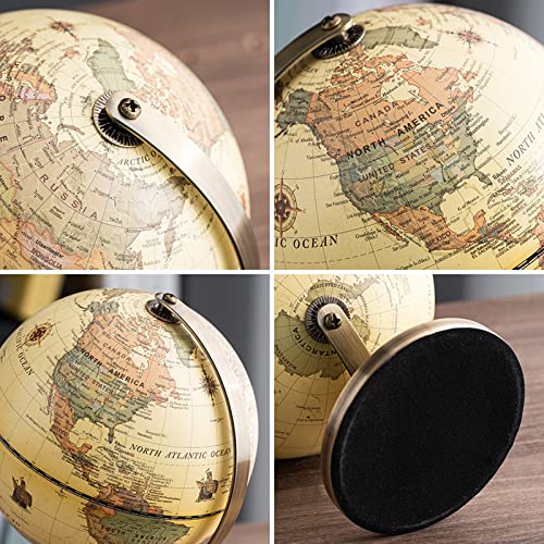 XINXUAN Globes of The World With Stand Mini Antique Globe ,Educational/Geographic/Modern Desktop Decoration ,Stainless Steel Arc And Base - Apply To for School, Home and Office