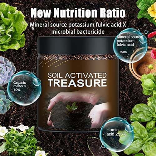 XIRUJNFD Soil Activated Treasure-You Will Be Amazed! Indoor Plant Fertilizer, Soil Activated Treasure, Fertilizer for Plants Flower Lawn, Improve Plant Growth (100g,1Pcs)