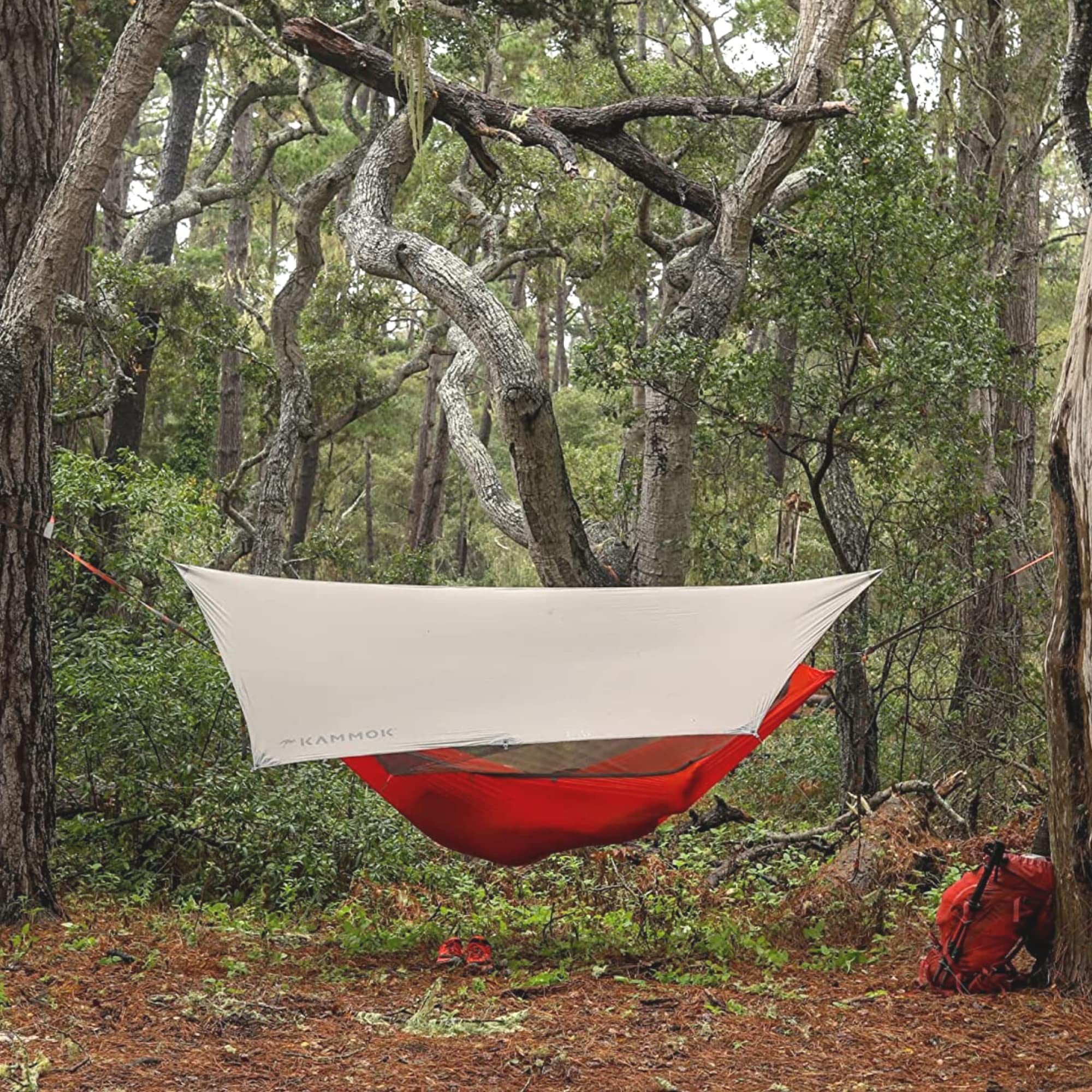 KAMMOK Mantis Ultra Light Hammock, All Seasons, Mosquito Net, Storage Bag, Camping, Outdoor Activities - Granite Gray