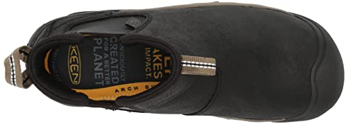 KEEN Women's Targhee 2 Pull On Mid Height Leather Chelsea Boot, Black/Brindle, 9
