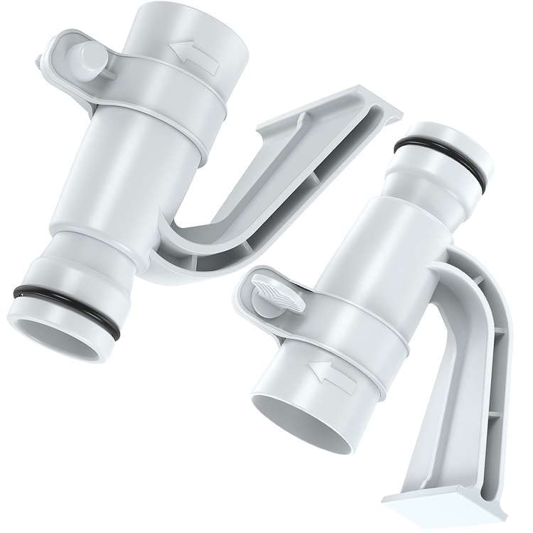 POOLHACKER Pool Pipe Holder, 2 Pieces 1/4 inch Water Hose Support Brackets with Clamp Mount for Above Ground Swimming Pools for intex