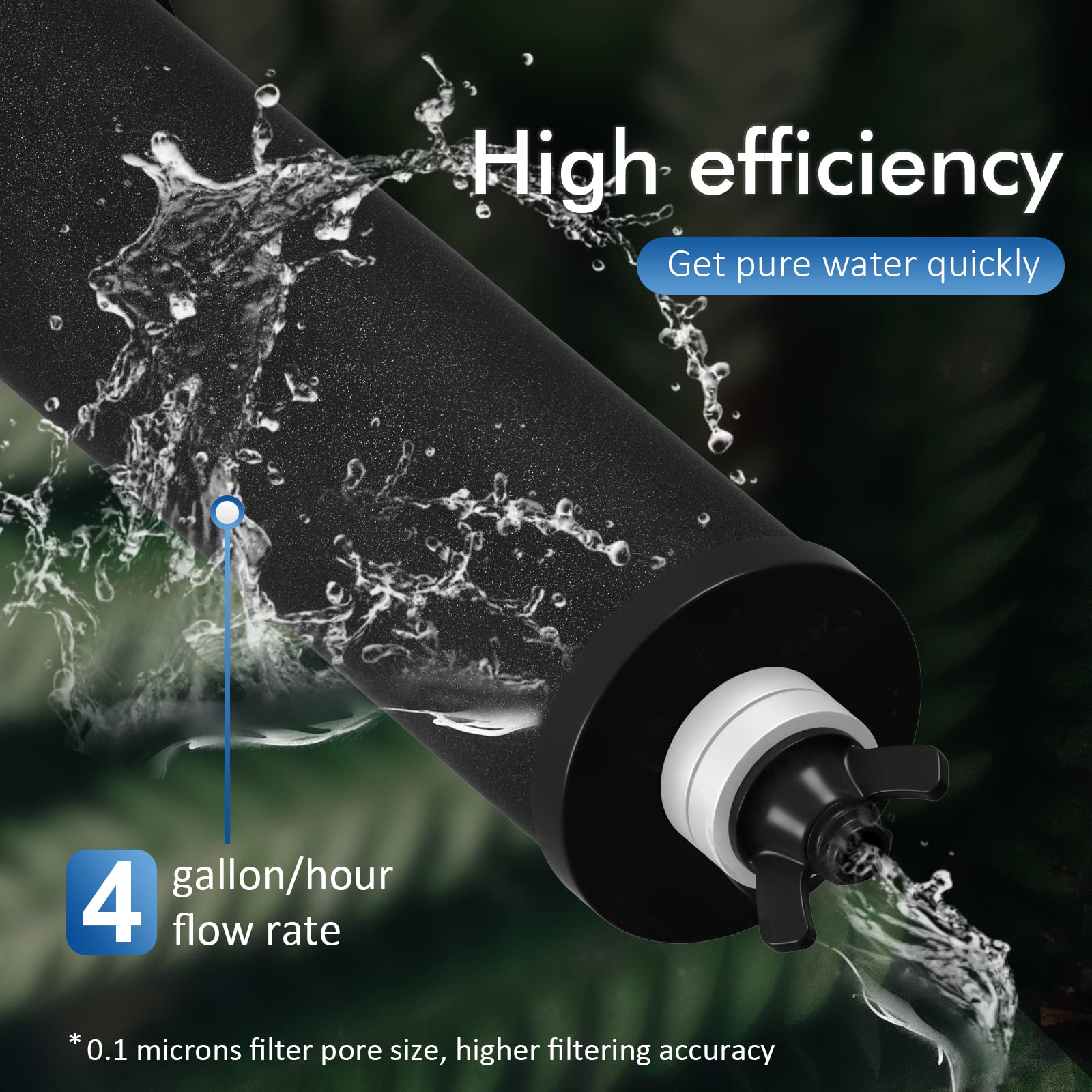 Purewell PB-2 Black Purification Elements, Replacement Filters for PB-2/BB8-2 Purification Elements and Gravity Water Filter System (2 Pack)