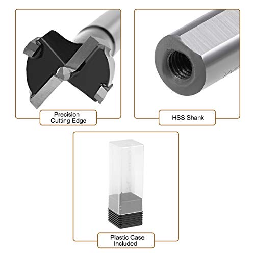 uxcell Brad Point Drill Bits for Wood 20mm x 70mm Forward Turning HSS for Woodworking Carpentry Drilling Tool