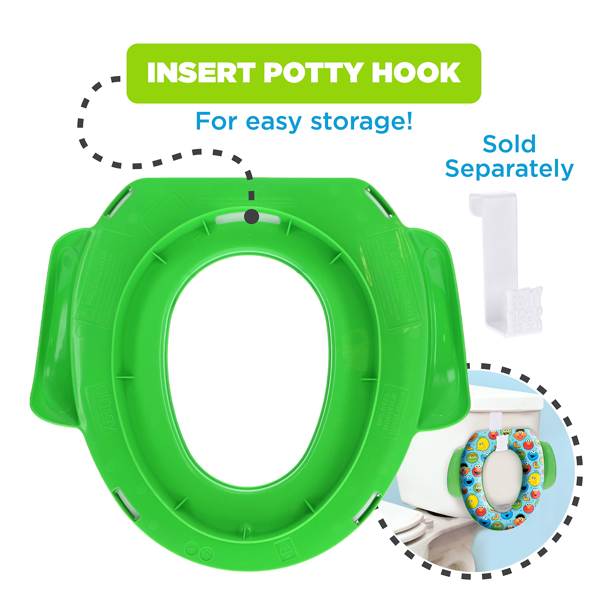 Sesame Street "Sesame Squad" 2 Piece Essential Potty Training Set - Soft Potty Seat, Step Stool