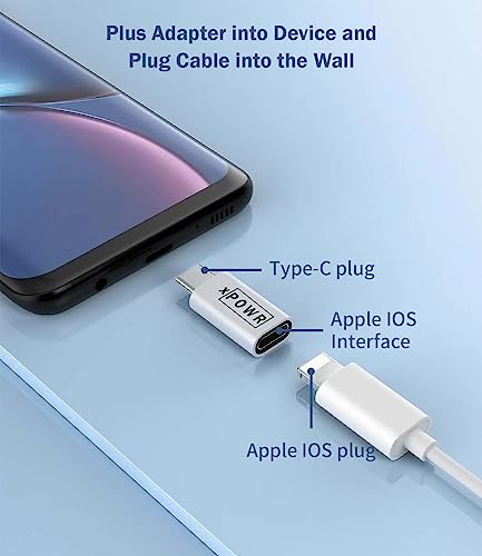 xPOWR |3-Pack| Lightning to USB C Adapter for iPhone: [Updated] New Wider Compatibility, Fast Charging, Compact & Portable - USB C to Lightning Adapter in Silver