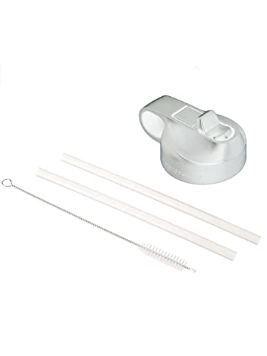 Hydro Energy Straw Lid for Hydro Flask Wide Mouth Water Bottle, 2 Straws and a Straw Brush Included (BPA Free, Leak Proof, Sweat Free) (White)