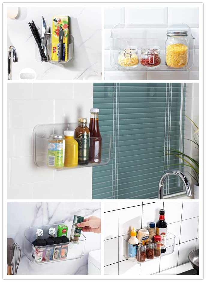 SANTREST 2 Pack Shower Caddy Drill-Free Sticky Shower Shelf Storage Basket for Shampoo & Toiletries, Kitchen Bathroom Bedroom Organizer