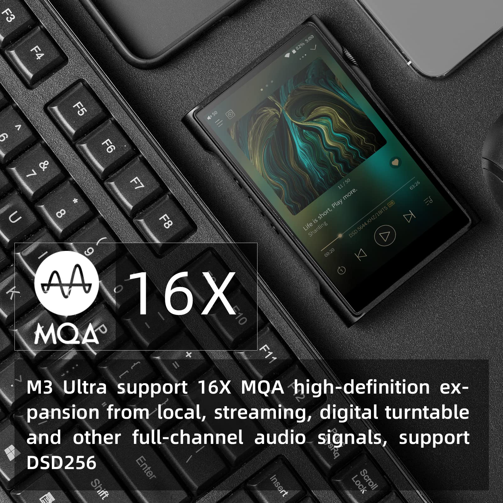 SHANLING M3 Ultra MP3/MP4 Player,Portable Hi-Res Bluetooth Audio Player,4.2inch LCD Touch Screen|MQA 16X|2.4G/5G|3500mAh| 3+32GB+2TB Scalable|Android 10|Dual ES9219C DAC/AMP|3.5mm&4.4mm Output (Green)