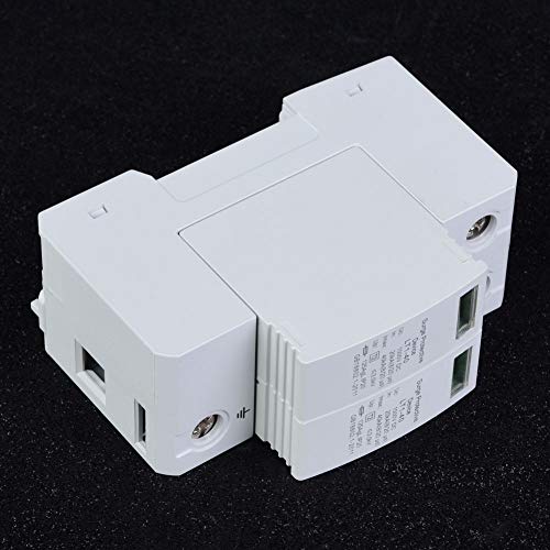 POCREATION 2P Arrester Device, 2P Protective Device DC Photovoltaic Lightning Protector Low-Voltage Arrester Air Circuit Breaker(2P40KA)