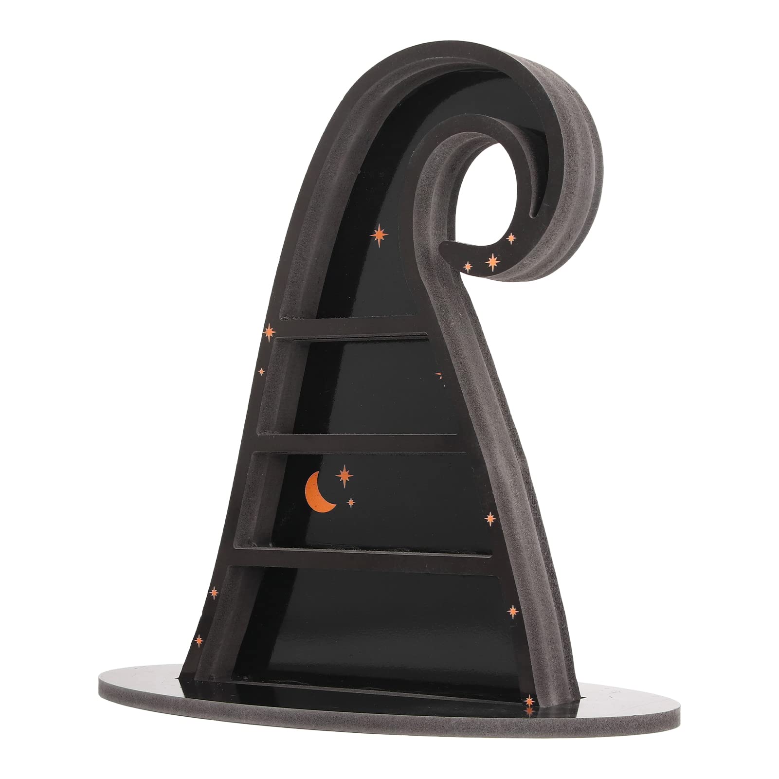 SPECIALER Stone Shelf Display for Bedroom & Office Crystal Display Shelf Gothic Witch Hat PVC Elegant Home Decor