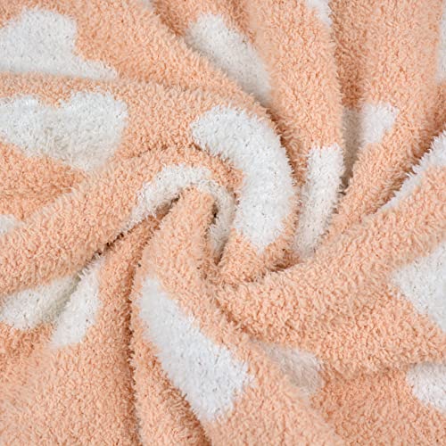 Soft Baby Blanket Plush Cozy Blanket Swaddling Blanket for Newborn Nursery 30x40 Inch Pink Heart