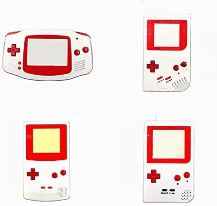 Rymfry Housing Shell Case with red Screen Len Red Buttons kit for Gameboy Advance Color Pocket GBA GBC GB GBP with Rubber Pad (GBC)