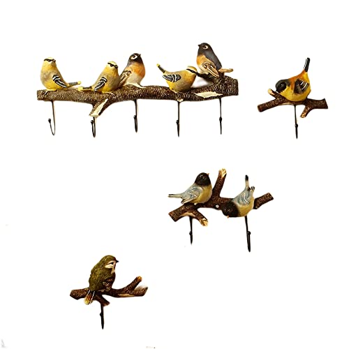 WNESY Wall-Mounted Coat Rack Bird Decoration Hook Modern European-Style Living Room Wall Coat Rack Room Creative Coat Hook Wall-Mounted Coat Hook-E