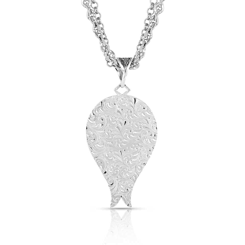 Montana Silversmiths Women's Buffalo Spirit Feather Necklace Silver One Size