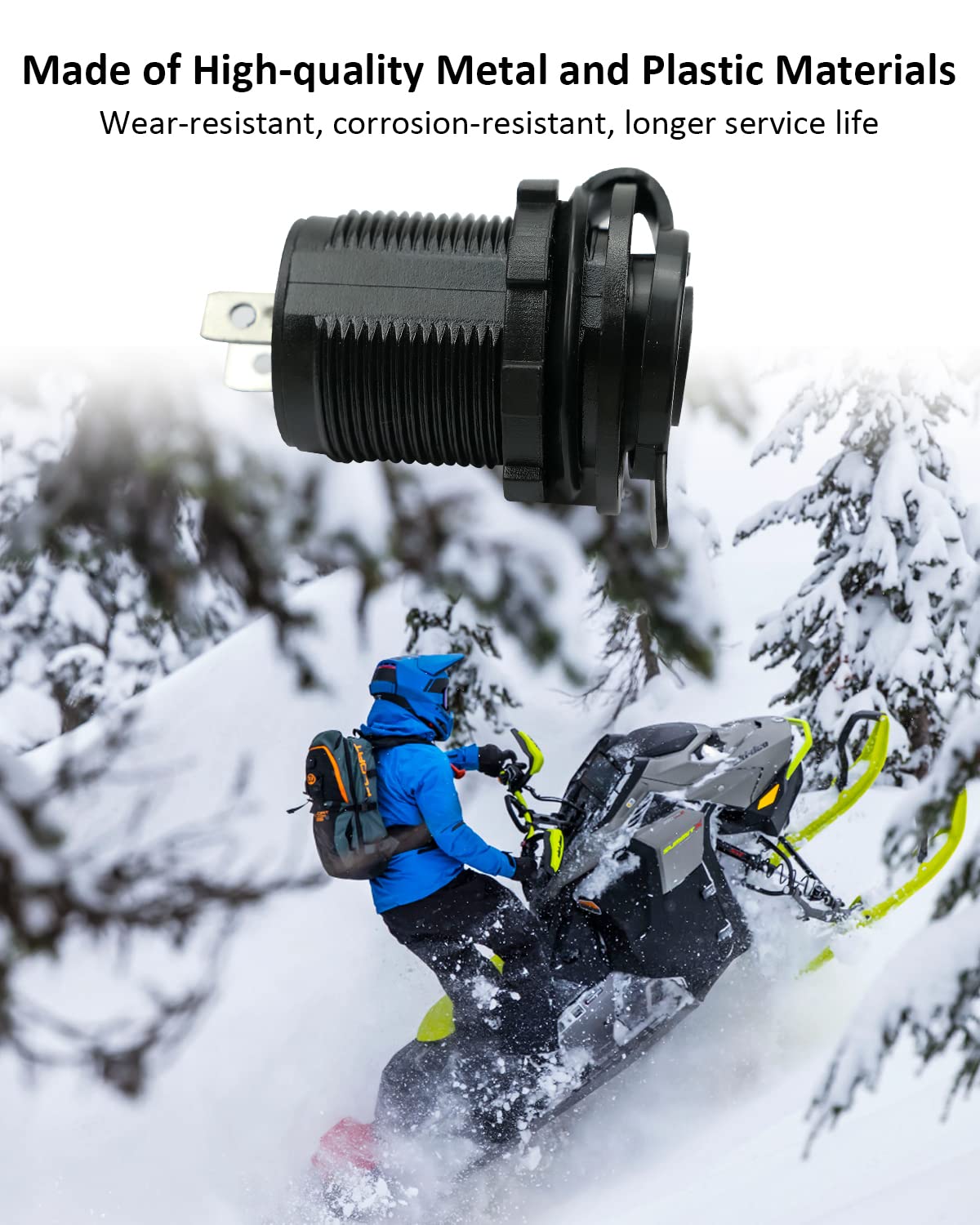 USB Plug with Dual Ports Kit Fit for Ski-Doo REV-XM REV-XS 2017 2016 USB Power Outlet Kit for REV Gen4 Snowmobile Accessories Replace 860200632 12V