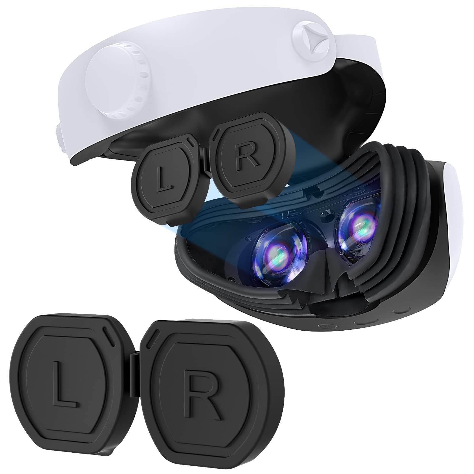 Silicone Lens Protector for PSVR2, YUANHOT One-Piece PS5 Dust Protective Cover for PlayStation VR Glasses Lens Protection Accessories, Dust-Proof Anti-Scratch Lens Cap for PSVR2