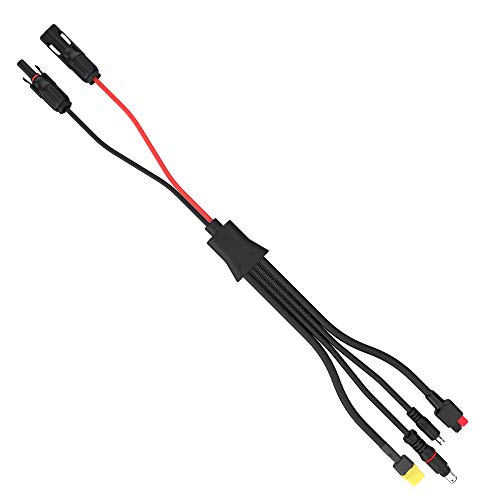 PolyEnergy Solar Connector to 4X Connector Adapter DC8mm Anderson XT60 Connector DC5521 DC5525 Connector Solar Charge Cable for 100W to 200W Portable Solar Panel for Portable Power Station