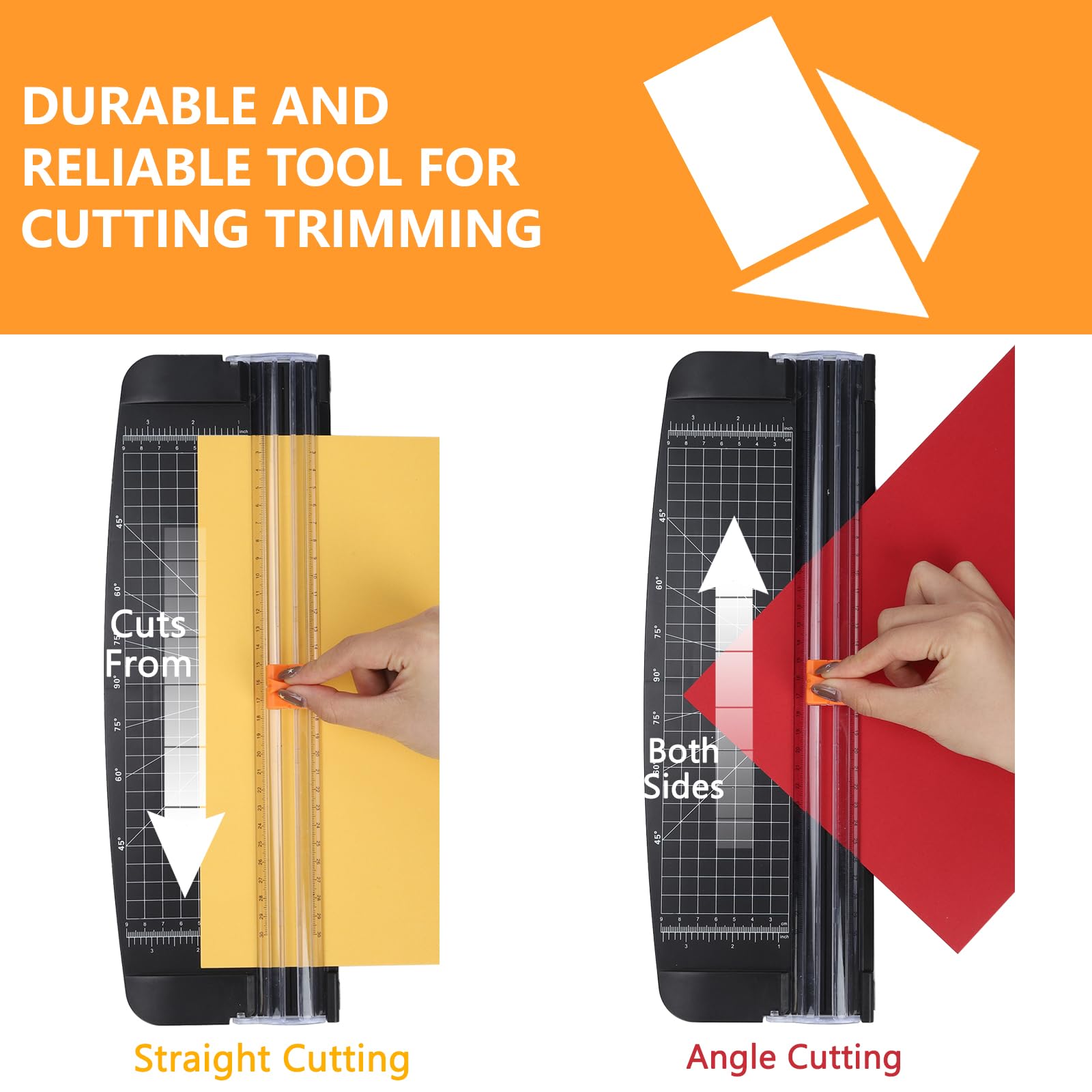 TCHENSWZ A4 Paper Cutter,Portable Paper Trimmer,12 Inch Paper Slicer Scrapbooking Tool with Automatic Security Safeguard and Side Ruler for Craft Paper, Coupon, Label and Cardstock, Black