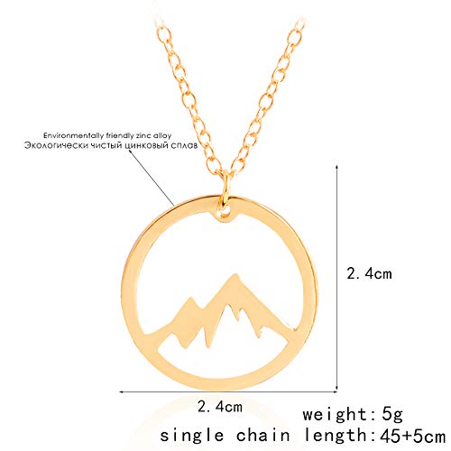 Hundred River Friendship Necklace with Meaning Compass Necklace Mountain Necklace with Message Card Gift Card (Mountain Necklace comass Necklace)
