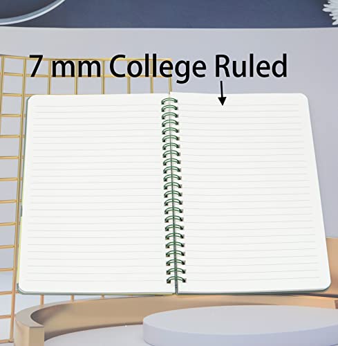 Yansanido Spiral Notebook, 4 Pcs 10 Inch x 7.4 Inch B5 Thick Plastic Hardcover 7mm College Ruled 4 Color 80 Sheets -160 Pages Journals for Study, Work, Travel and Notes (B5, 4 Pcs Dark Color 2)