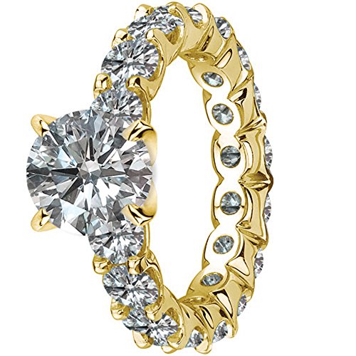 Jascina 2.00 Carat G-H Diamond Full Eternity U Band Engagement Wedding Anniversary Bridal Ring 14K Yellow Gold