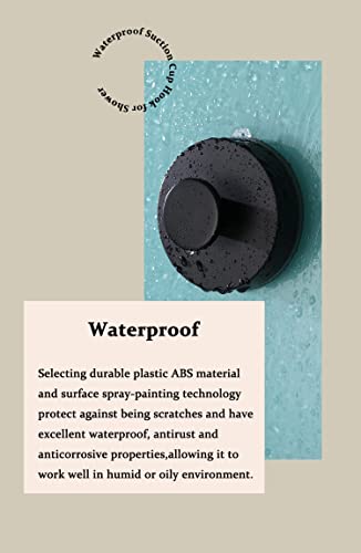 Towel Hooks (Black Matt) for Bathroom - Heavy Duty Shower Suction Hooks for Door Windows Tile Glass Kitchen Bathroom Hooks for Towel Loofah Utensils - 2 Packs Shower Towel Hook B: Black Matte