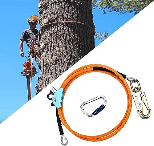 SEAAN Steel Wire Core Flipline Kit 1/2'' x 10FT Flipline for Tree Climbing Lanyard - Adjustable Lanyard, Better Grab, Low Stretch, Cut Resistant