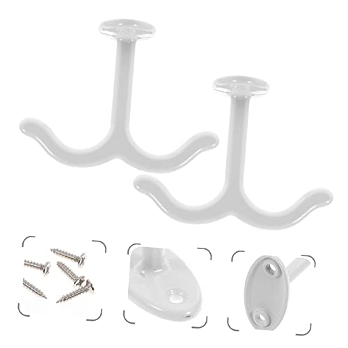 VILLCASE 4pcs Closet Garage Hat Robe Clothes Prong Top Wardrobe Bag Cabinet Coat Towel Hanging Hooks Hook Under Multifunction Kitchen Metal Bathroom Hangers Double Ceiling Clo Hanger