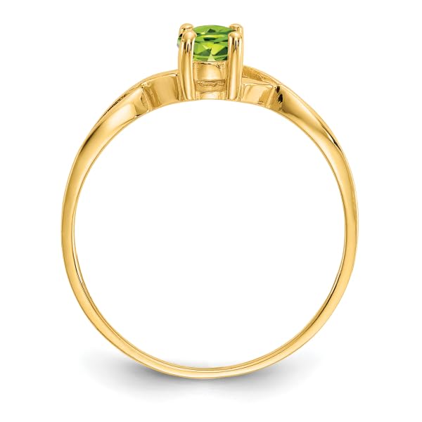 IceCarats 10K Yellow Gold Green Peridot Ring Gemstone Band August Birthstone Jewelry Size 7.00