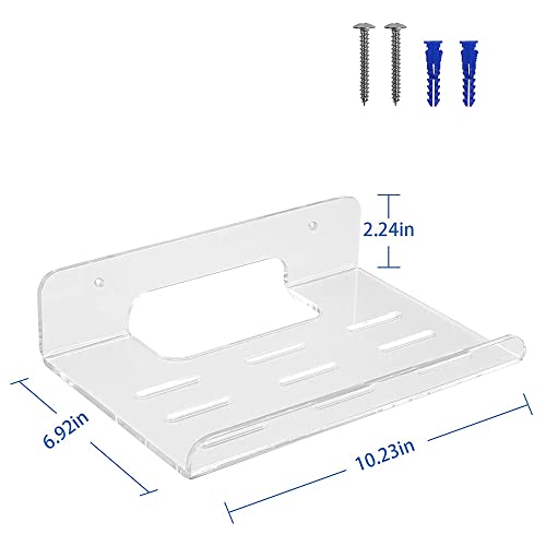 Valink Acrylic Floating Wall Shelves Hanging Shelves,Wall Mounted Acrylic Small Wall Shelf Floating Shelves for Speakers