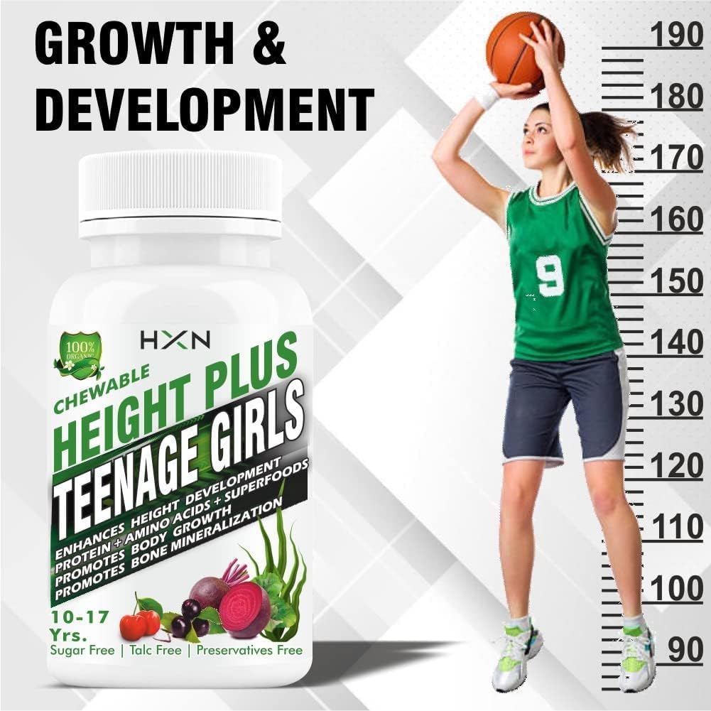 JEVR Height Increase Medicine for Girls with Essential Amino Acid & Ayurvedic Growth Supplements to Help Long Bone Mineralisation -60 Tablets (Pack 1)