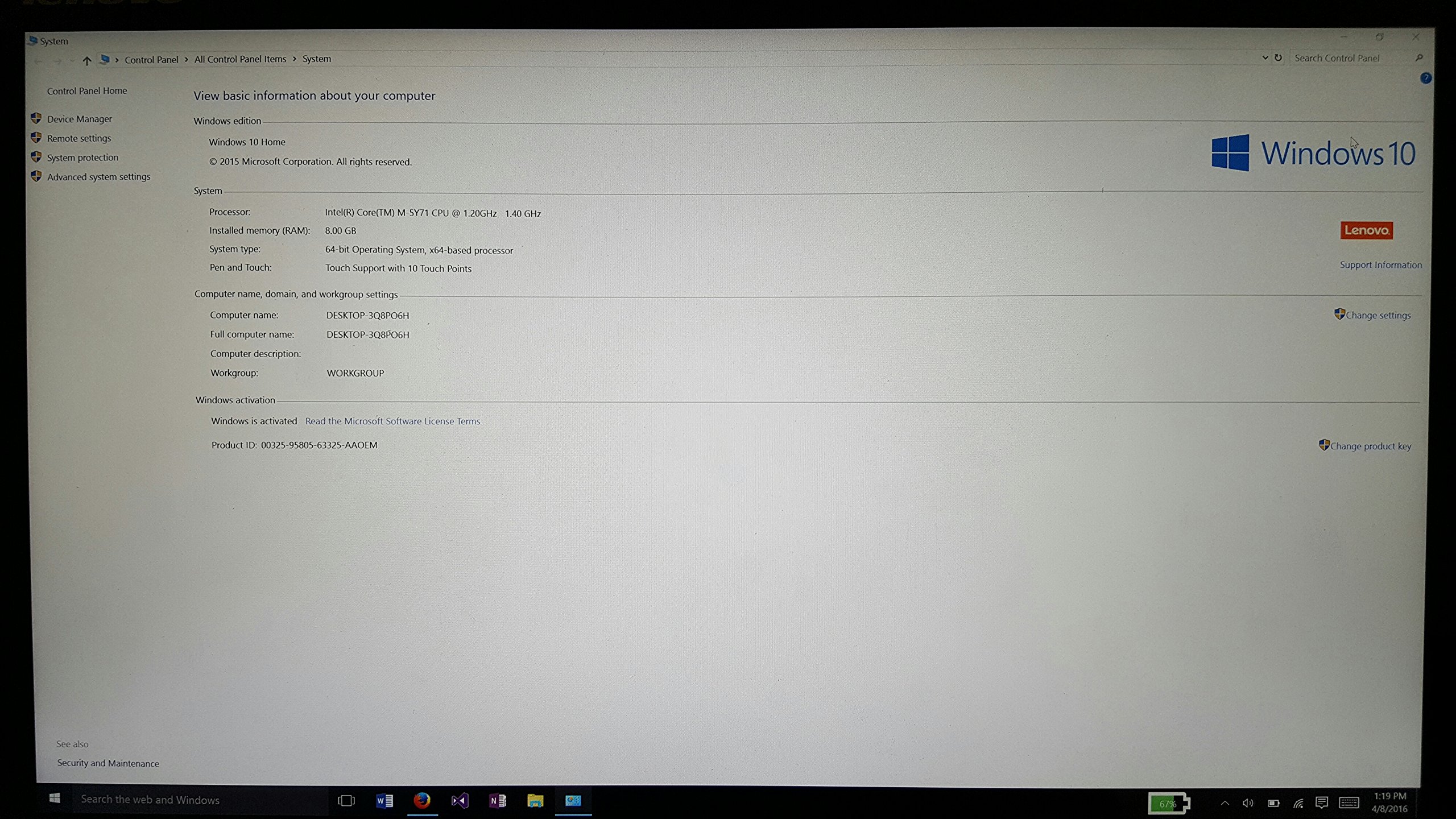 Lenovo Yoga 3 Pro - 13.3" QHD Convertible Ultrabook PC - Intel Core M-5Y71, 8GB RAM, 256GB SSD, Windows 8.1 - Silver