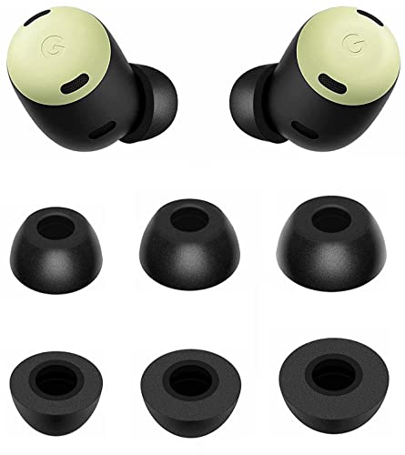 Rqker Foam Eartips Compatible with Pixel Buds Pro Earbuds, 3 Pairs S/M/L Sizes Soft Memory Foam Ear Tips Foam Tips Eartips Earbuds Tips Compatible with Pixel Buds Pro, Black sml