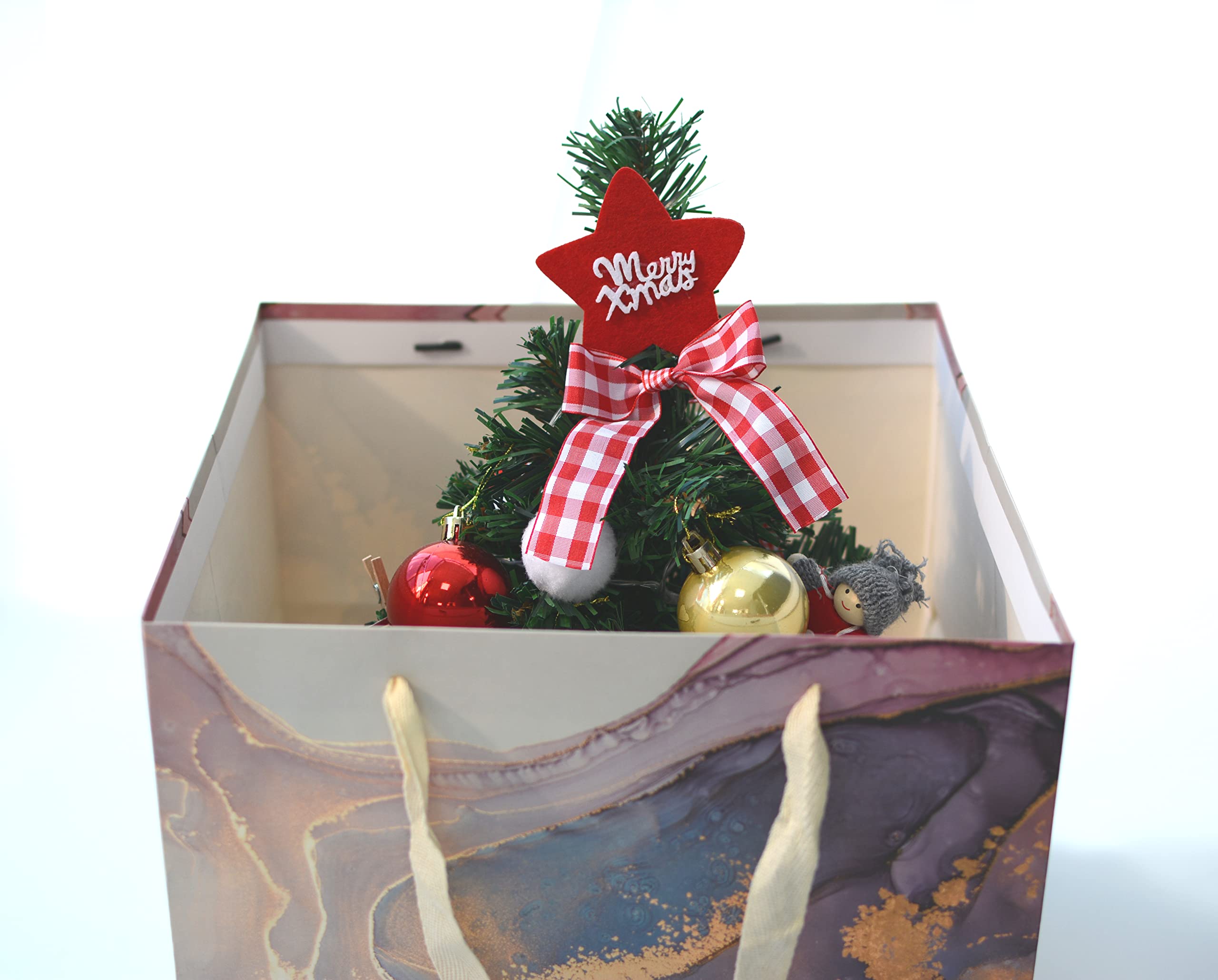 RUIFYRAY Extra Large Gift Bag, 11.8" Square Reusable Big Bag with Handle, for Wedding, Birthday, Presents, Father's Day, Thanksgiving, Christmas, New Year's, Holiday Gifts